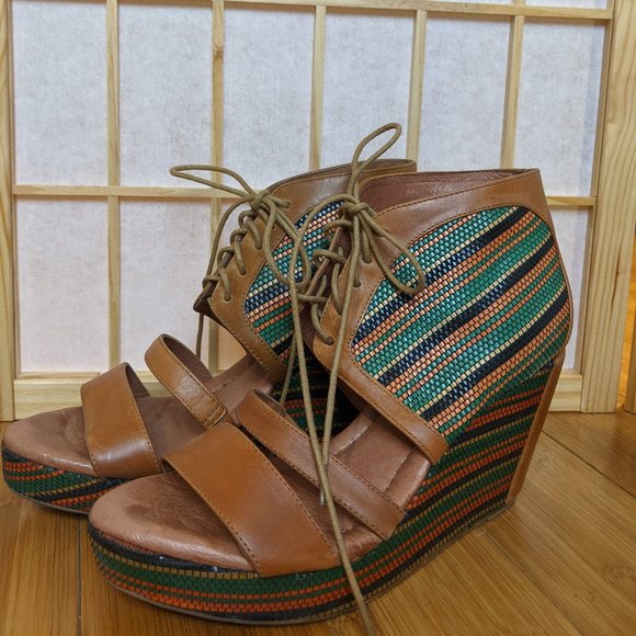 80%20 | Shoes | Boho Platform Tribal Wedge Sandals | Poshmark